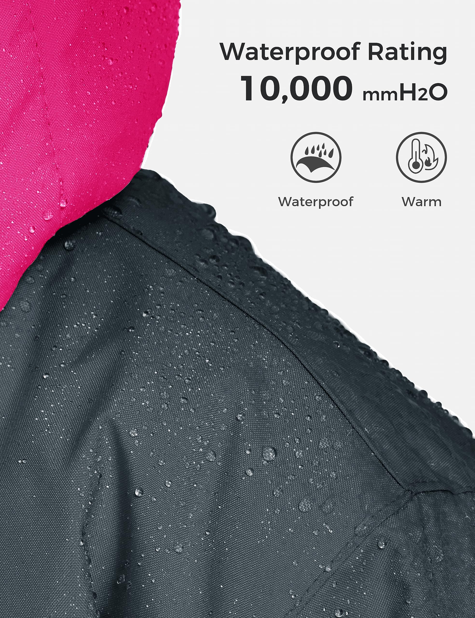 ZSHOW Girls' Warm Winter Coat Fleece Waterproof Ski Jacket with Removable Hood(Rose Red, 14-16)