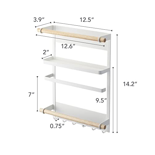 Yamazaki Home Tosca Magnetic Kitchen Storage Rack β Refrigerator Organizer Wall Holder