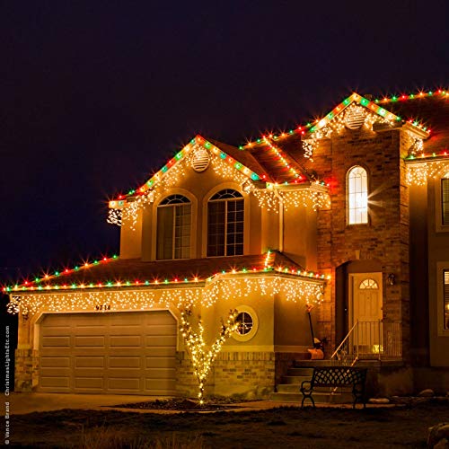 Toodour Christmas Icicle Lights Outdoor, 360 LED 29.5ft 8 Modes Fairy Icicle String Lights with 60 Drops, Led Christmas Twinkle Lights for Holiday, Party, Wedding, Christmas Decorations (Warm White)