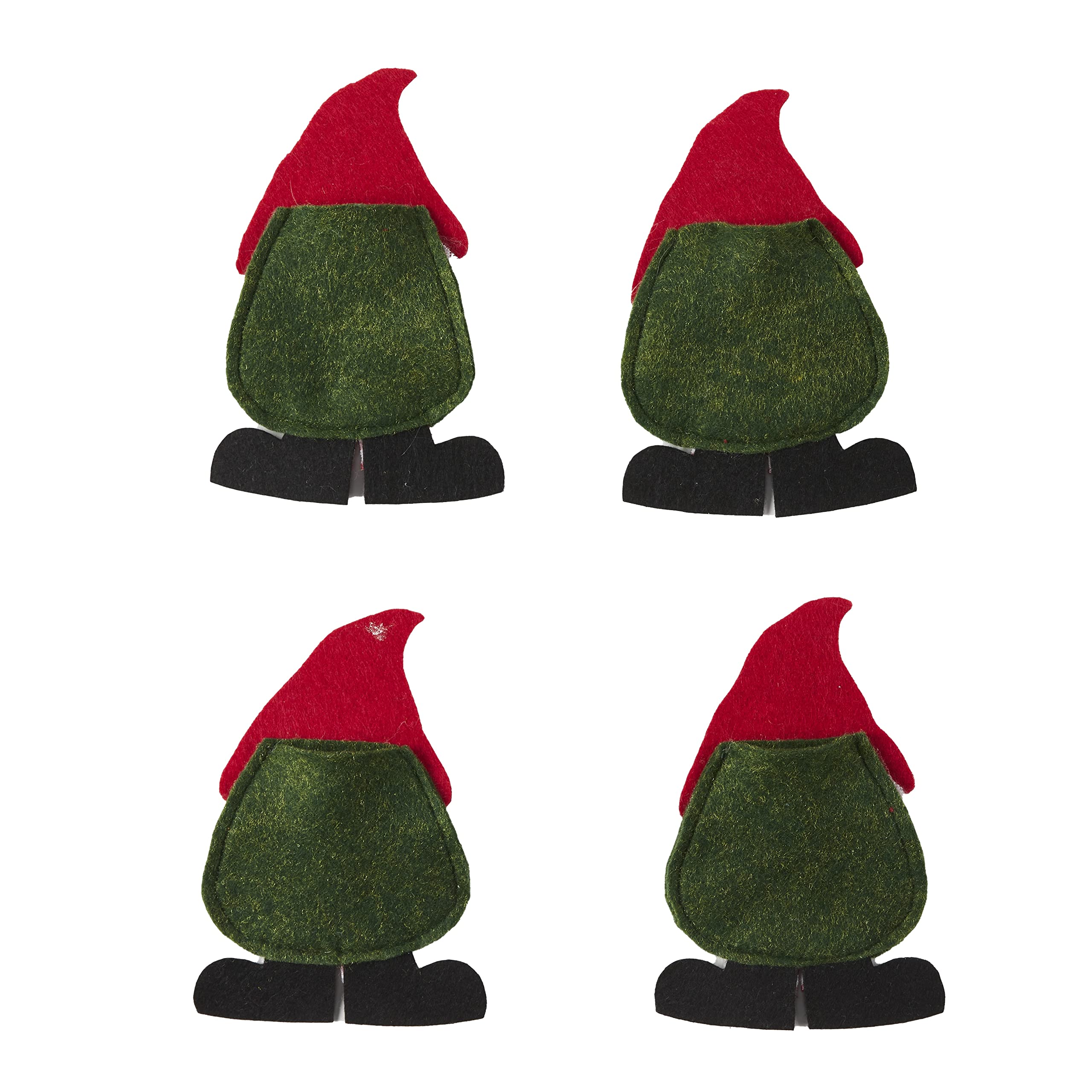Winter Flatware Holders - Cute Table Accents - Set of 4, Christmas Gnomes