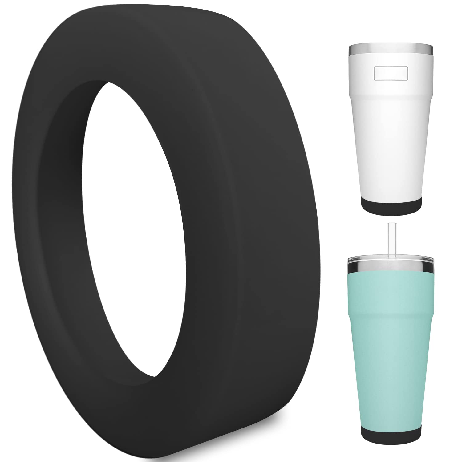 Silicone Boot Sleeve for YETI 26 oz Rambler Straw Lid - Safer Protection and Less Noise for YETI Stackable Coffee Mug Cup 26 oz - Dishwasher Safe