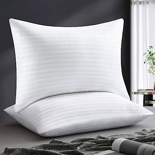 Sofslee Pillows Queen Size Set of 2, Bed Pillows for Sleeping, Queen Pillows 2 Pack for Back, Stomach or Side Sleepers, Fluffy Cooling Hotel Pillows Down Alternative Pillows