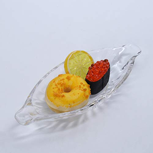 Yardwe Crystal Dessert Bowls Footed Glass Dessert Cup Pudding Cup Yogurt Jars Serving Mixing Bowls Glasswares for Mousse Ice Cream Appetizers Desserts (Banana Boat)