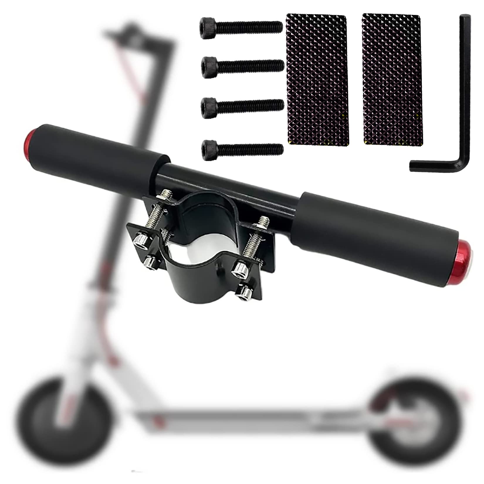 WELLSTRONG Kid Safe Handle Adjustable Grips Bar with Warning Light Replacement for Xiaomi Mijia M365 Electric Scooter Children's Handrail（Black）