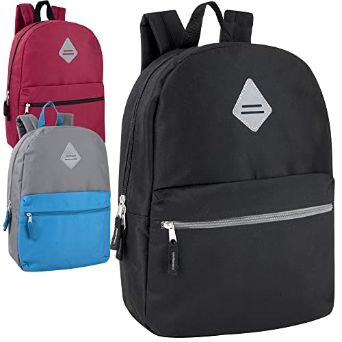 Trail maker 24 Pack Classic Backpacks in Bulk Wholesale Two Tone Backpacks (Pack 1)