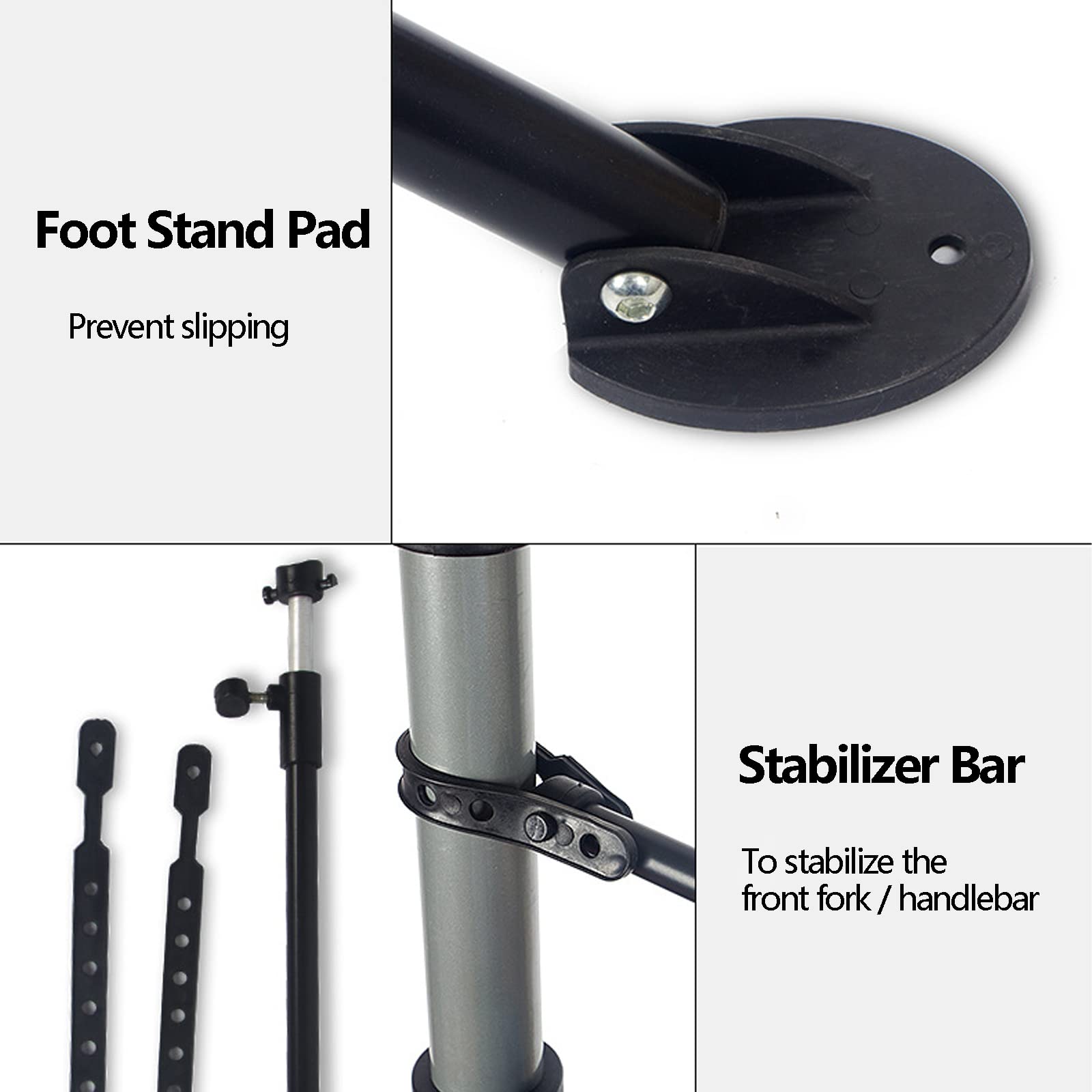 Rishaca Bike Stand Floor, Seat Stay and Chain Stay Support Bicycle Stand Rack, Bike Stands for Indoor Storage