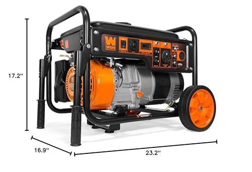WEN 6000-Watt 120V/240V Generator, RV-Ready with Portable Wheel Kit (GN6000), Black