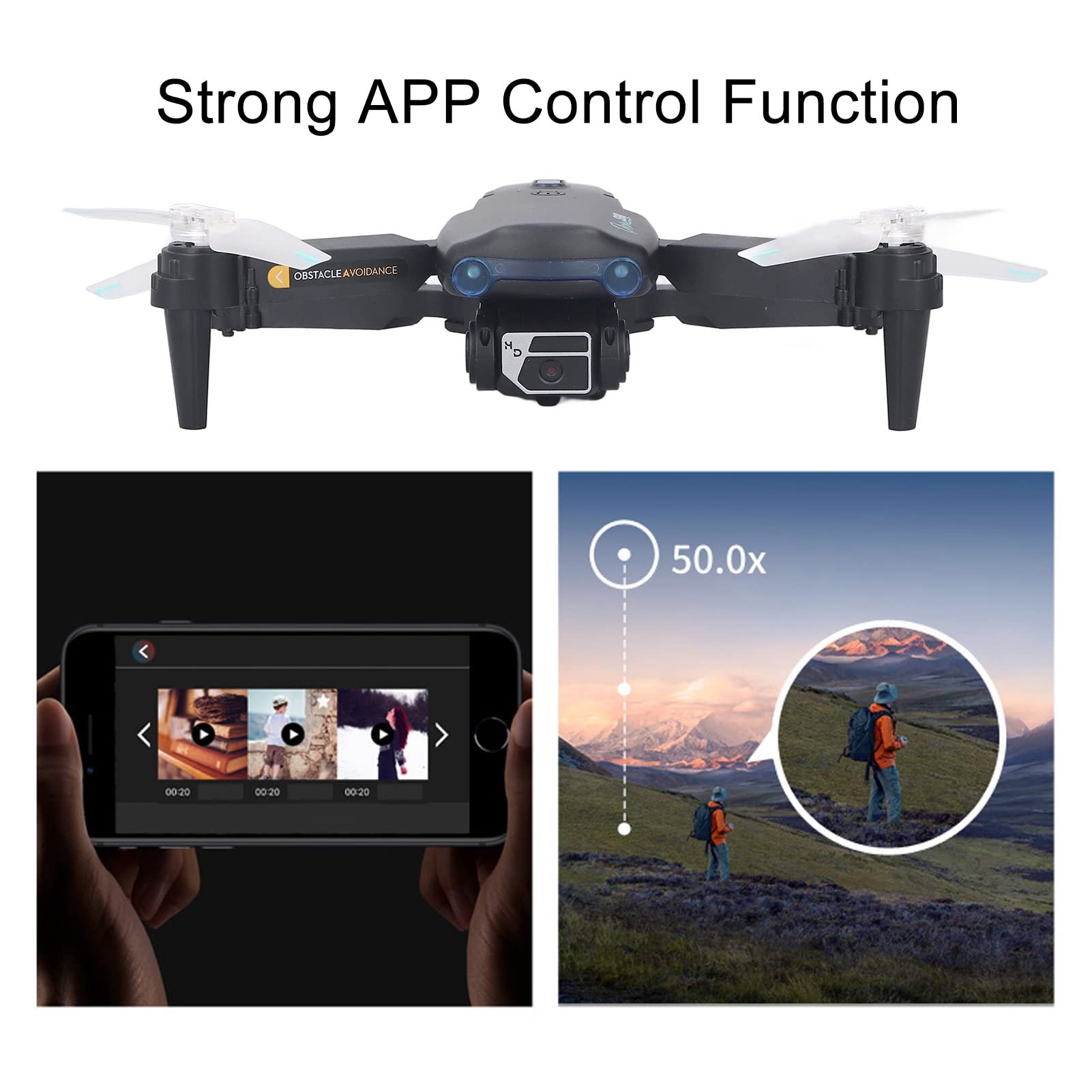 S98 RC Drone with HD Dual Camera, Folding Obstacle Avoidance RC UAV Quadcopter Helicopter for Kids Adults, 360 Degree, Altitude Hold, 72 LEDs Mode, for Photographing Video