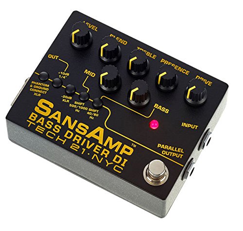 Tech 21 SansAmp Bass Driver DI V2 Bundle with 3 Patch Cables and Dunlop Variety Pick Pack