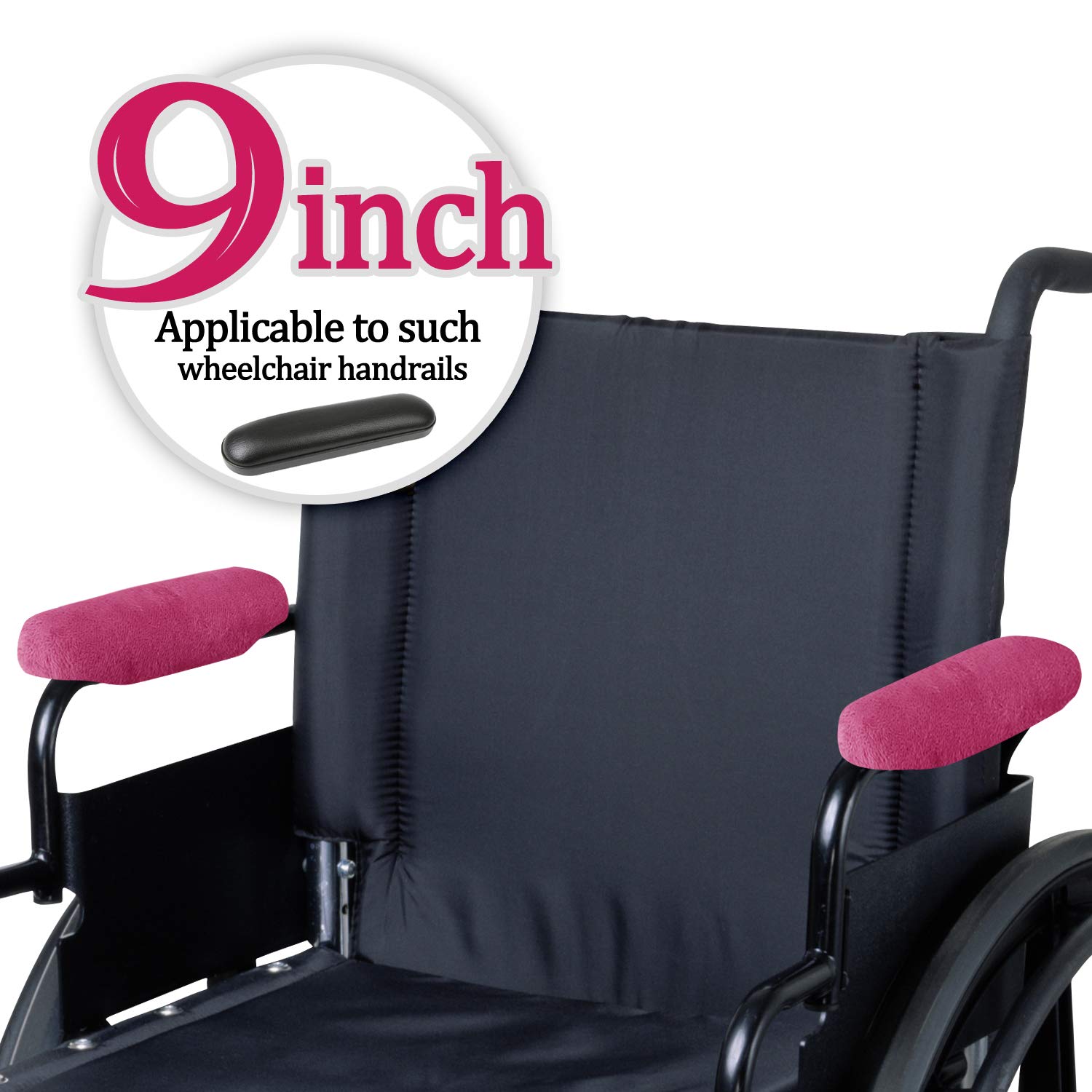 Wheelchair Armrest Covers 9" Wheelchair Arm Rest Covers Wheelchair Arm Pads Wheelchair Armrest Pads Washable(WAP9-02P)