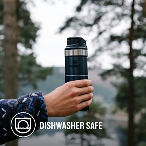 STANLEY Trigger Action Travel Mug 0.35L - Keeps Hot For 5 Hours - BPA-Free - Thermal Mug For Hot Drinks - Leakproof Reusable Coffee Cup - Dishwasher Safe - Nightfall