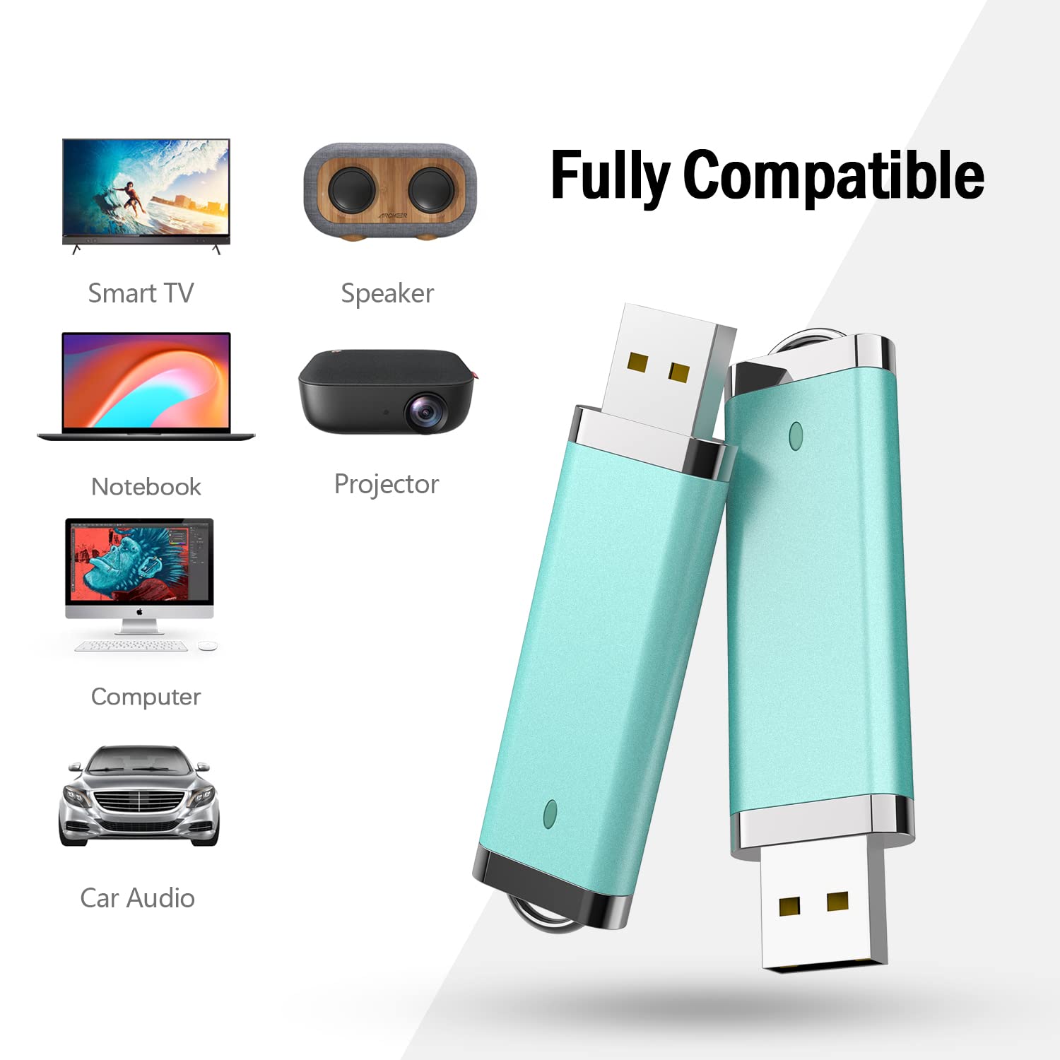 Sanfeya 5 Pack 32GB USB 2.0 Flash Drives, Multicolor Jump Drive Memory Sticks, Bulk Thumb Drives USB Sticks Pen Drives, 5 Color (Blue, Green, Pink, Purple, Yellow)