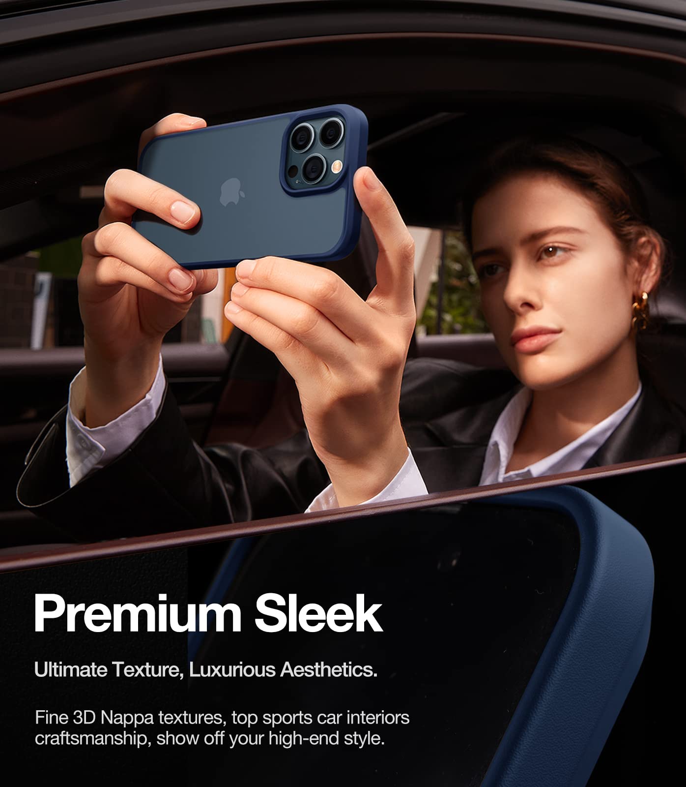 TORRAS Shockproof Compatible for iPhone 12 Case for iPhone 12 Pro Case, [Military Grade Drop Tested] Translucent Matte Hard PC Back with Soft Silicone Edge Slim Protective Guardian, Blue