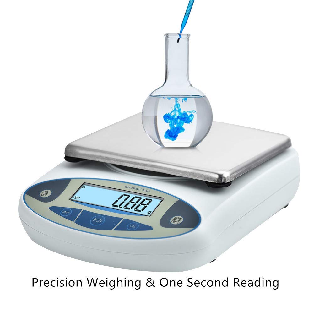 TOPSCA Analytical Lab Scale,(5000g,0.01g) g Accurate Electronic Balance Scale Gram Scale Laboratory Balance, Digital Kitchen Balance Scale Jewelry Gold Scale 110V