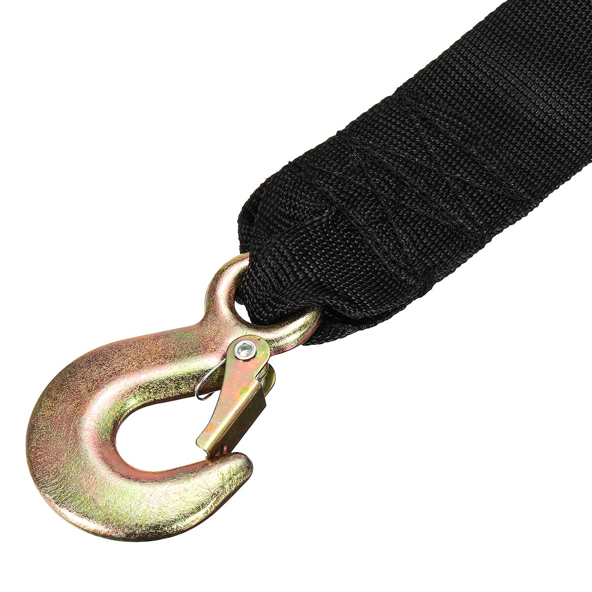 Winch Strap with Hook for Boat Trailer Heavy Duty Replacement Capacity 5,600. Lbs Black Nylon 2 inch Wide x 20 feet Long for Fishing Winch Securing Tie Down Marine Galvanized Hook Free Safety Tape