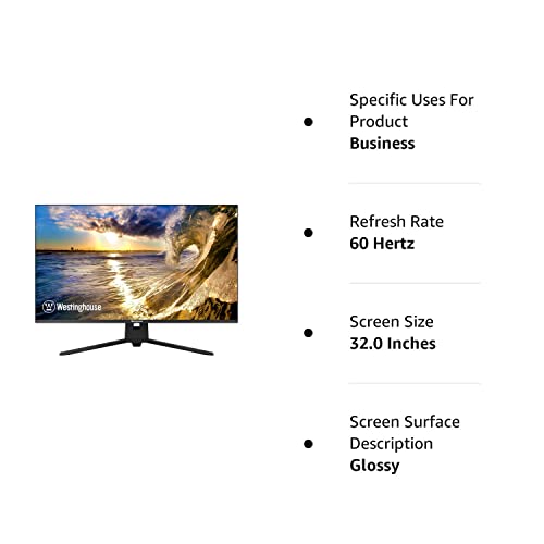 Westinghouse 32-inch 4K 60Hz Monitor Ultra HD (UHD) 3840 x 2160 IPS LED Home Office Desktop FreeSync PC Computer with EyeRest Technology and Anti-Glare Technology – 8ms Response Time Gray-to-Gray