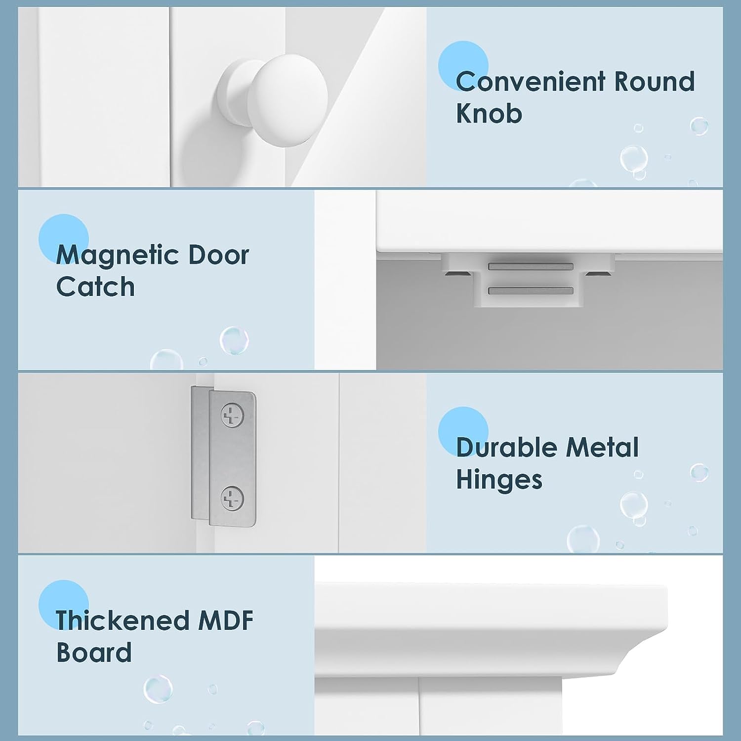Safeplus White Medicine Cabinet with Mirror, Wall Mounted Adjustable Storage for Bathroom, Living Room, Bedroom, Entryway and Kitchen