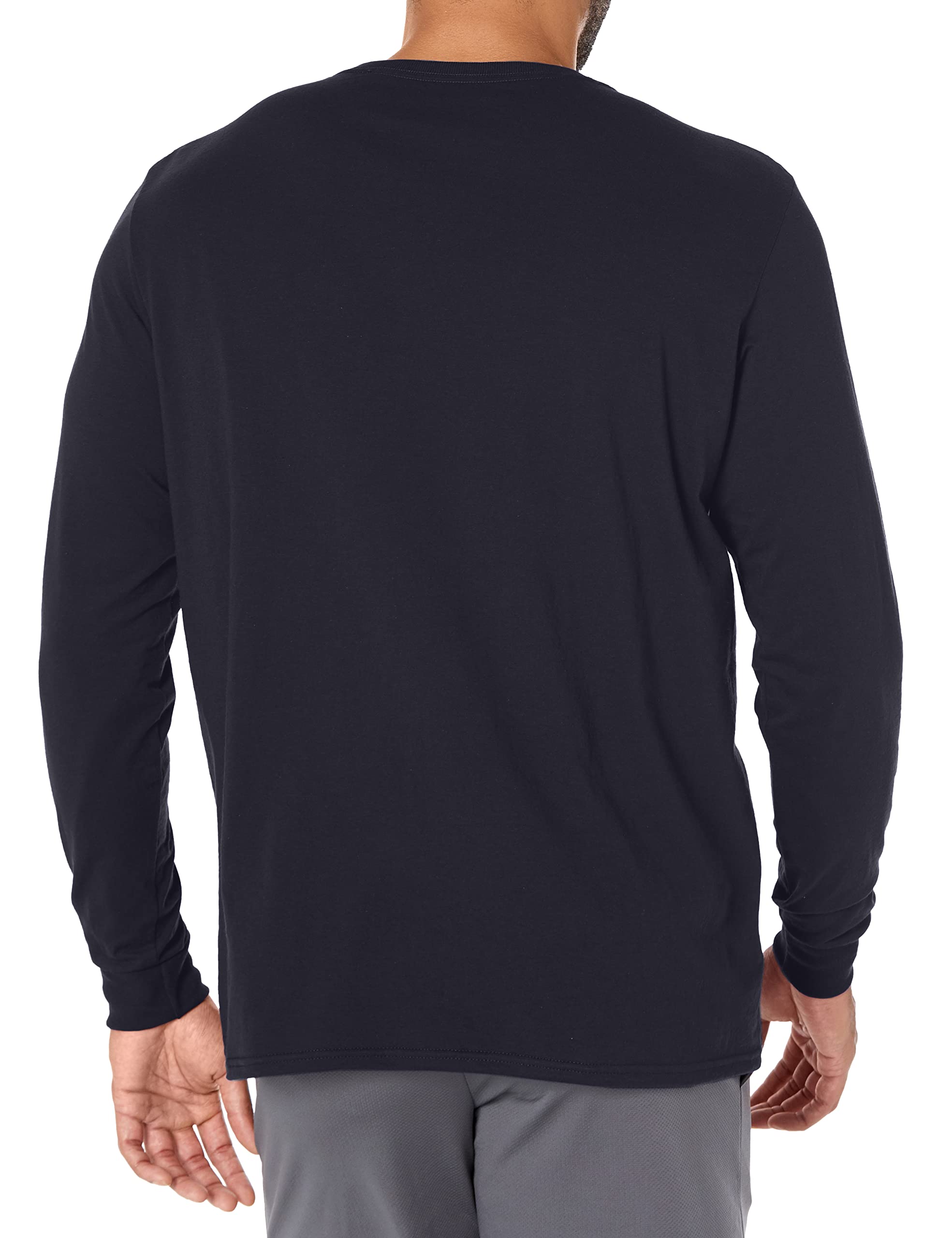 Russell Athletic mens Cotton Performance Long Sleeve T-Shirt, Black, M