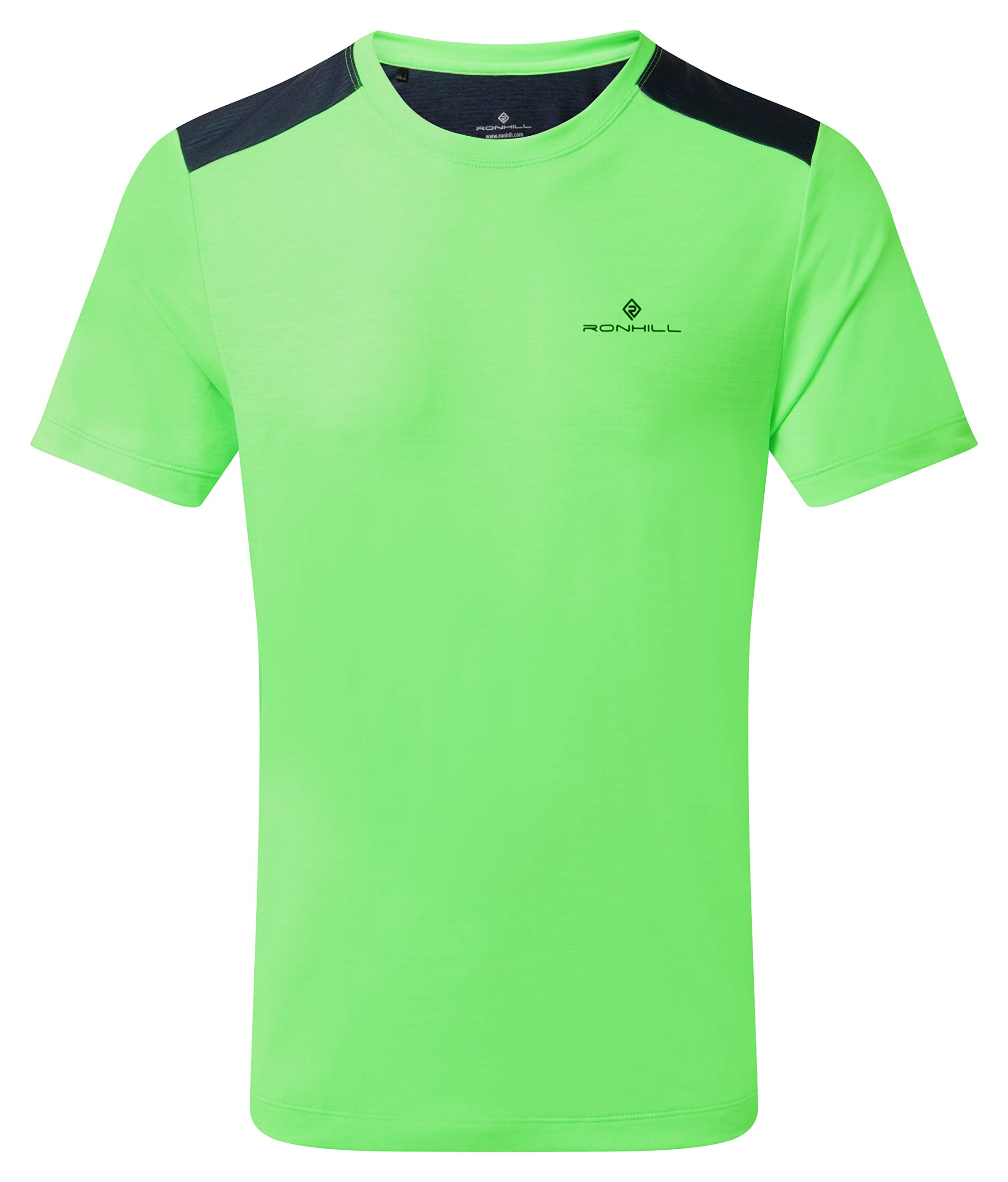Ronhill Mens Life S/Tee, FlGreenMarl/CharcMarl, Medium