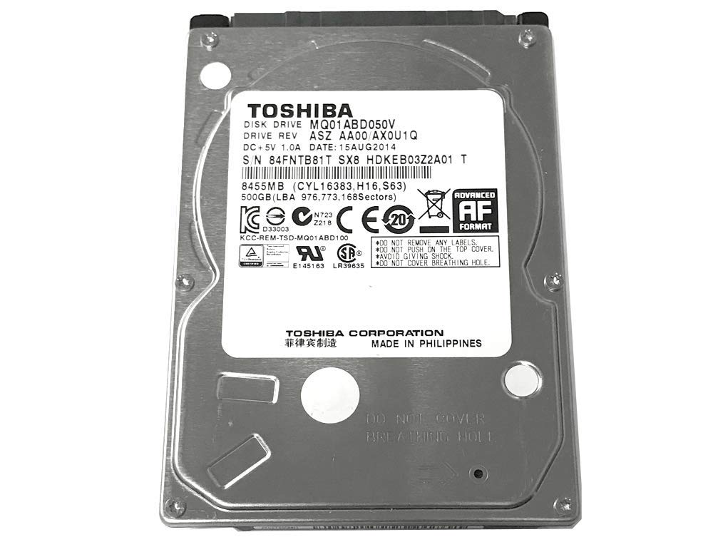 Toshiba MQ01ABD050V 500GB 5400RPM 8MB Cache SATA 3.0Gb/s 2.5in Notebook Hard Drive - 2 Year Warranty (Renewed)