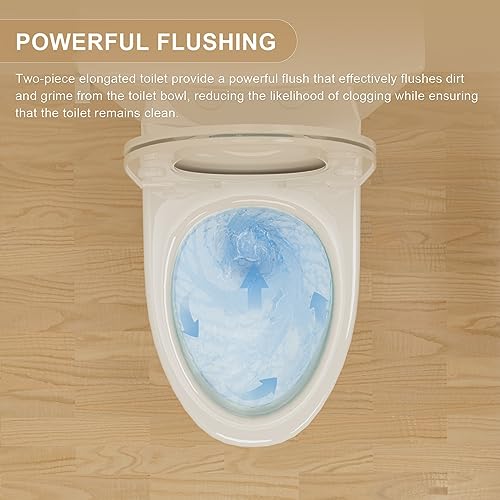 Simple Project Comfort Height 16inch Two-piece Elongated Toilet With Soft Close Seat & Efficient 1.28 Gpf Single Flush, White 12 Inch Rough In Toilets For Bathrooms