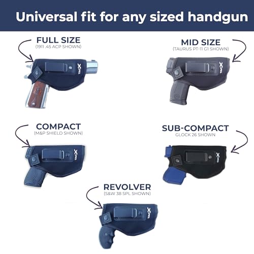 TacX Pro Gear Universal IWB Holster | Concealed Carry | Inside The Waistband | Flexible, Breathable, Neoprene | S&W M&P Shield 9/40 1911 XDS Taurus Glock