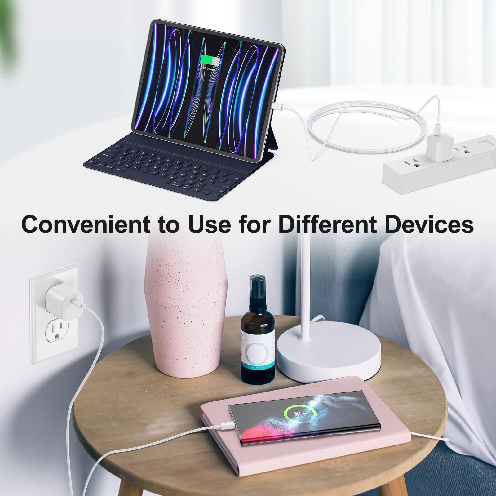 USB C Wall Charger Block, Agtray 2-Pack USB Type C Mini Phone Charger Cube Fast Charging Brick Travel Plug Power Adapter Box for Phone 15/14/13/12, Pad Air Mini Pro, Galaxy S23, Watch, Earbuds (White)