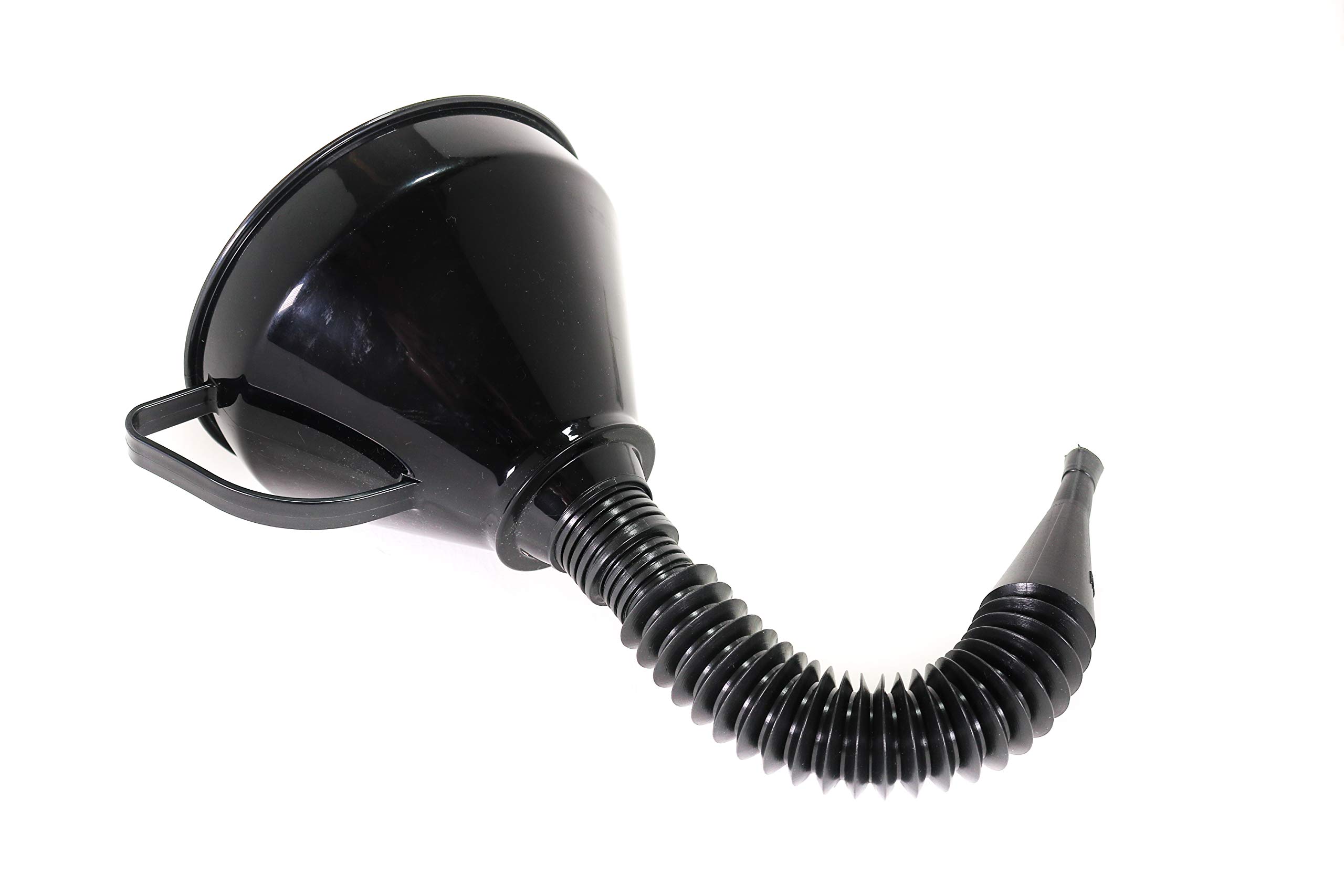 ValesaVales Right Angle Flexible Plastic Funnel Set Comes Complete with 2 Detachable Spout Attachments and Filter for Automotive Oil and Household Uses