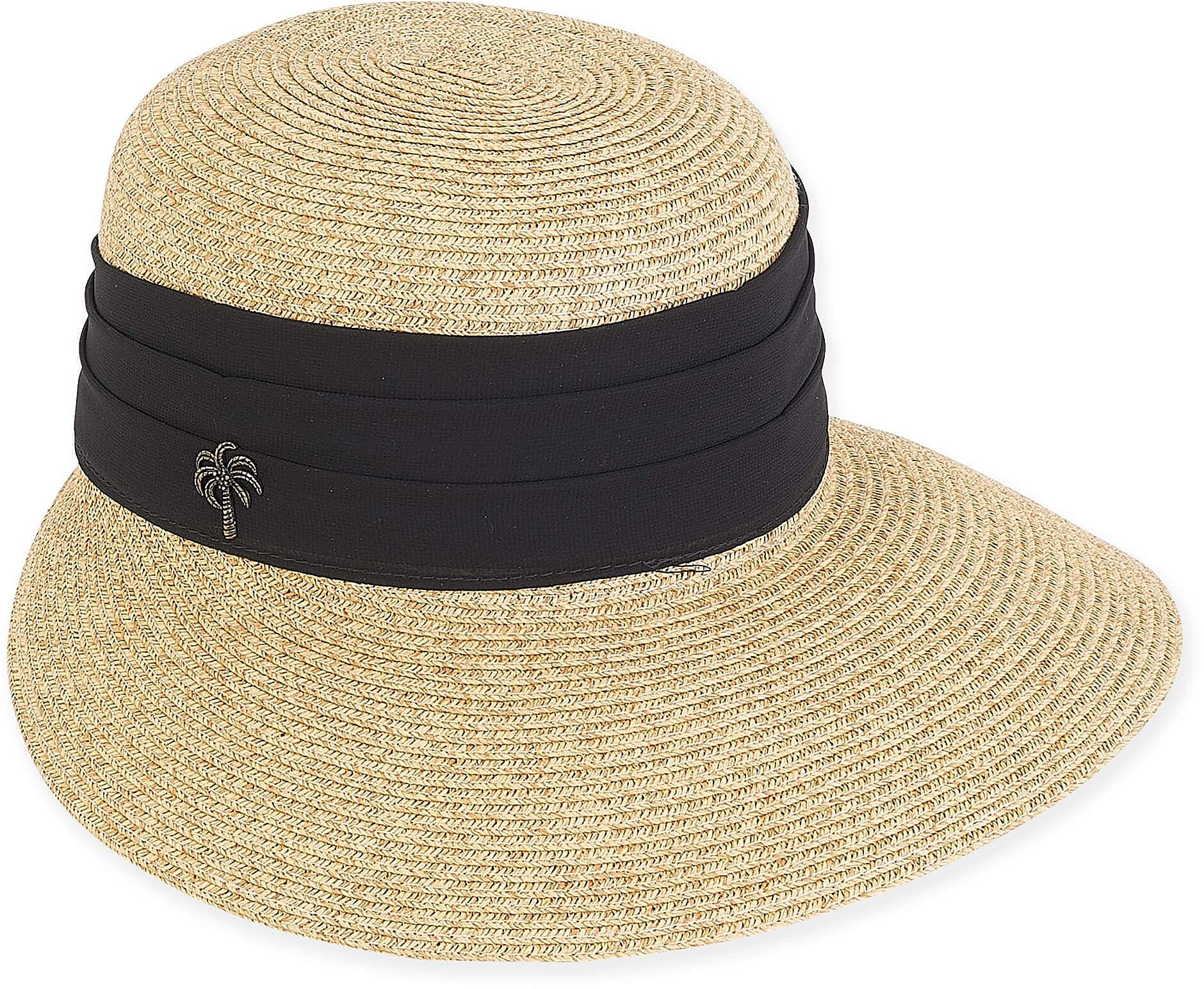 Sun 'N' Sand Women's Straw Hat - Sun Hat with UV Protection - Panama Hats for Women - Adjustable Maya Beach Hat - Summer Hats for Women - 4" - Tan