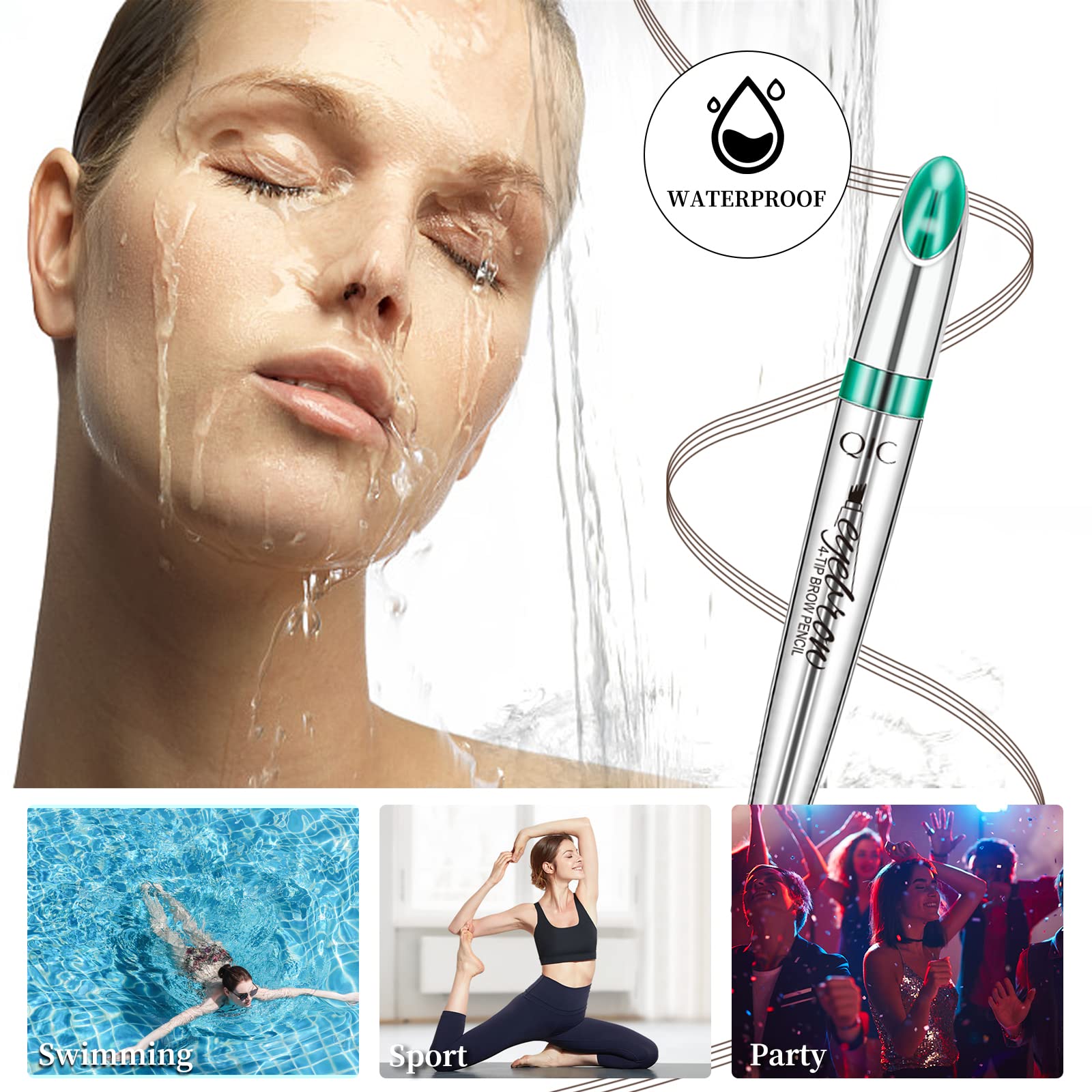 Udream Eyebrow Pencil Dark Brown,brow pencil,Liquid Waterproof Eyebrow Pencil,Eye Brow Pencils for Women,Eyebrow Microblading Pen,Eye Makeup Eyebrow Pen Long-Lasting Waterproof Micro 4 Point Brow Pen