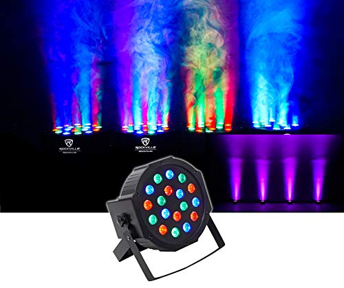Rockville RockPAR50 LED RGB Compact Par Can DJ/Club DMX Wash Light+Dual Bracket, Black