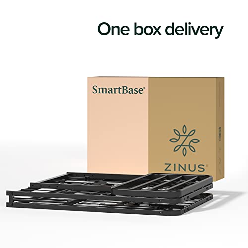 ZINUS SmartBase Mattress Foundation with Headboard / 14 Inch Metal Platform Bed Frame / No Box Spring Needed / Sturdy Steel Frame / Adjustable Headboard Height, Twin