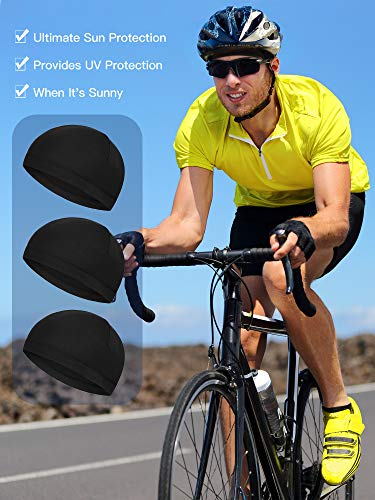 SATINIOR 6 Pieces Cycling Cap Breathable Bike Hat Sweat Absorption Helmet Liner Skull Cap (Black)