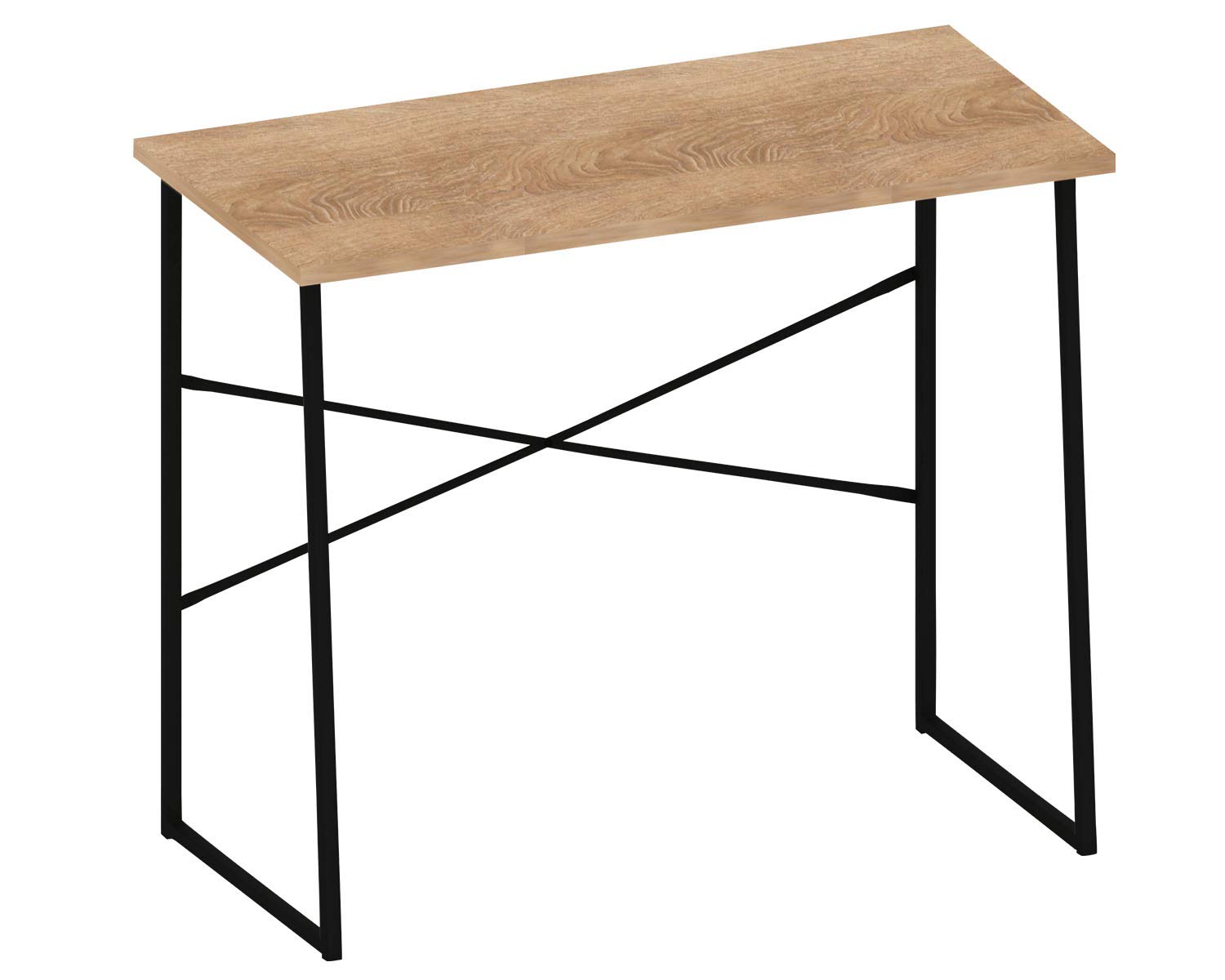 ZIORS 39.4 Inch Simple Computer Desk, Home Office Desk, Industrial Writing Desk, Work Laptop Table Suitable for Home, Office, Bedroom and Study, Black