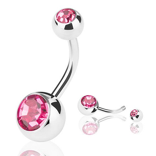 SoundsBeauty 15 Pieces Women Belly Bars Navel Buttons Rings Colored Rhinestone Inlay Body Piercing Barbells Random Color