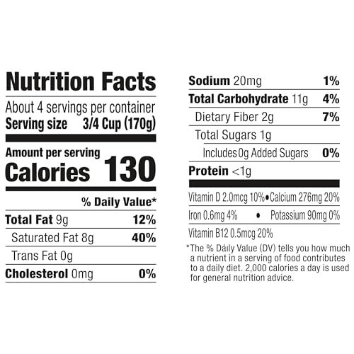 So Delicious Dairy Free Coconut Milk Yogurt Alternative, Unsweetened, Vanilla, Vegan, Gluten Free, Non-GMO, Creamy Plant Based Yogurt Alternative, 24 oz Container
