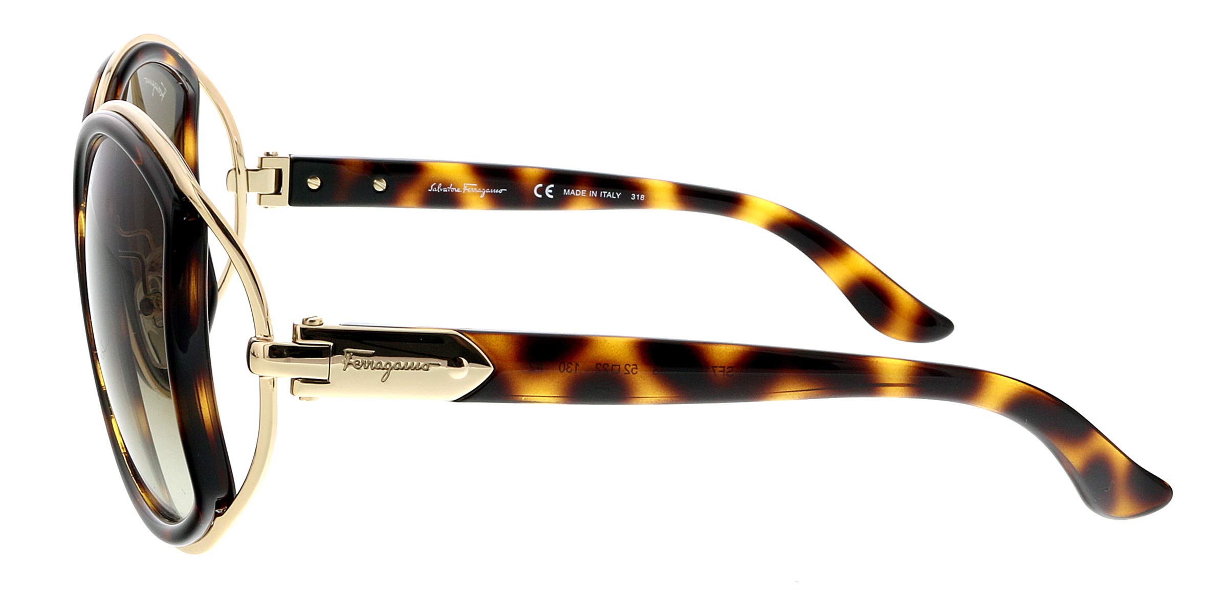 Salvatore Ferragamo SF719S 238 Womens Havana/Gold 52 mm Sunglasses