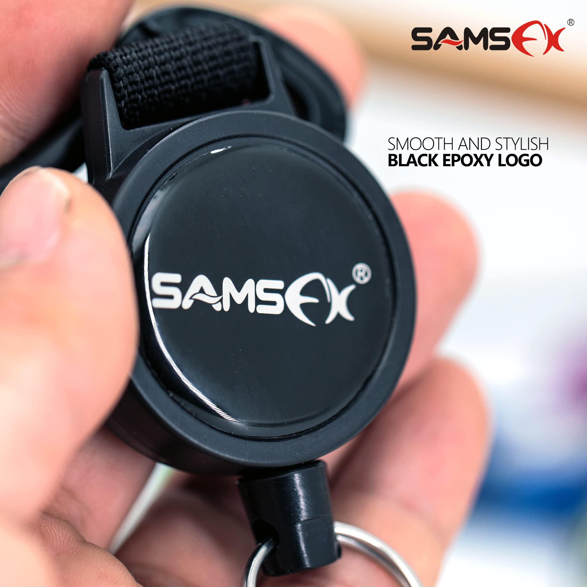 SAMSFX Fishing Heavy Duty Zinger Retractor for Outdoor Fly Fishing Tools Gear Keeper Built-in 24" Steel Cable, 2PCS in Pack