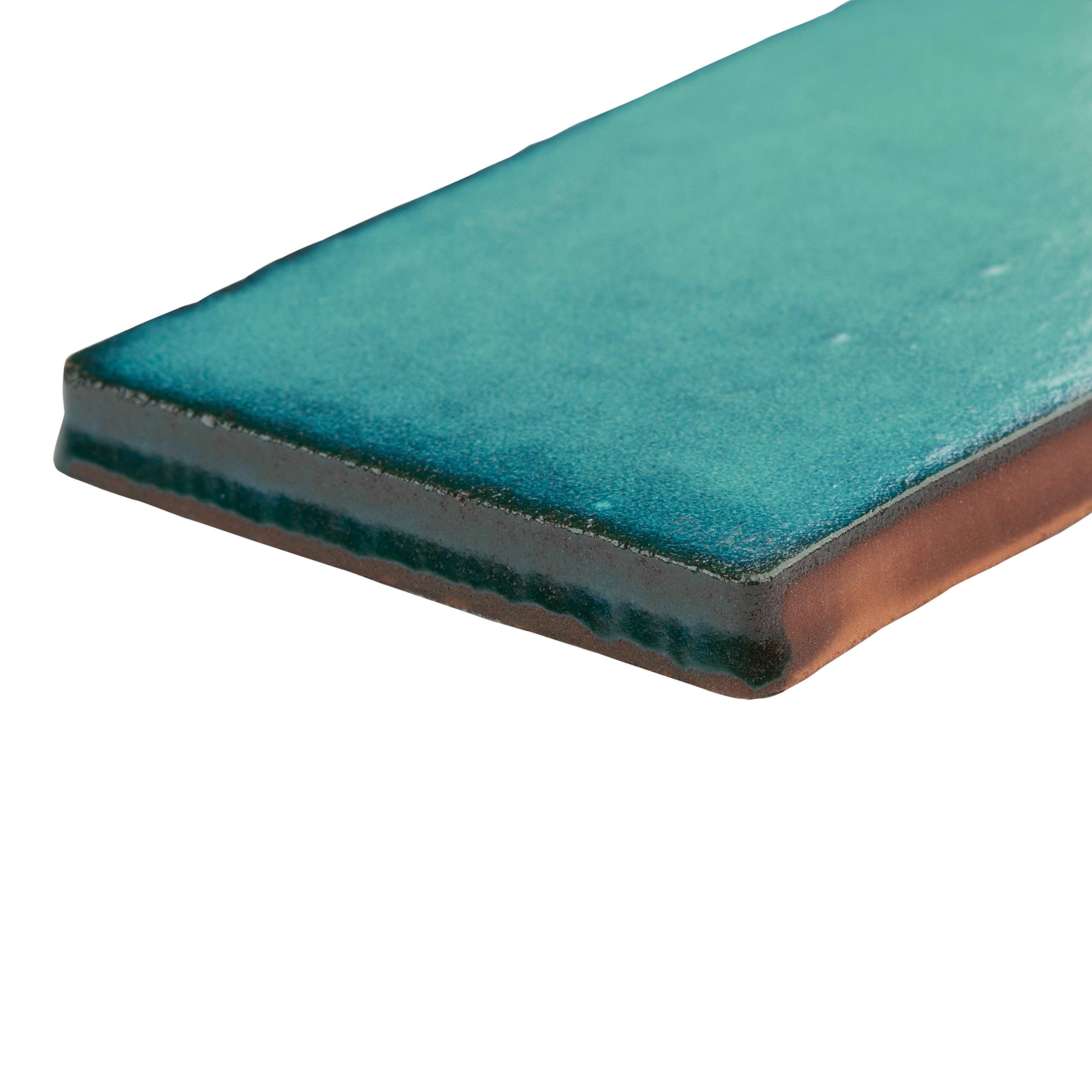 SomerTile WCVASL Antigue Special Lava Verde Ceramic Wall Tile, 3" x 6", Green/Brown