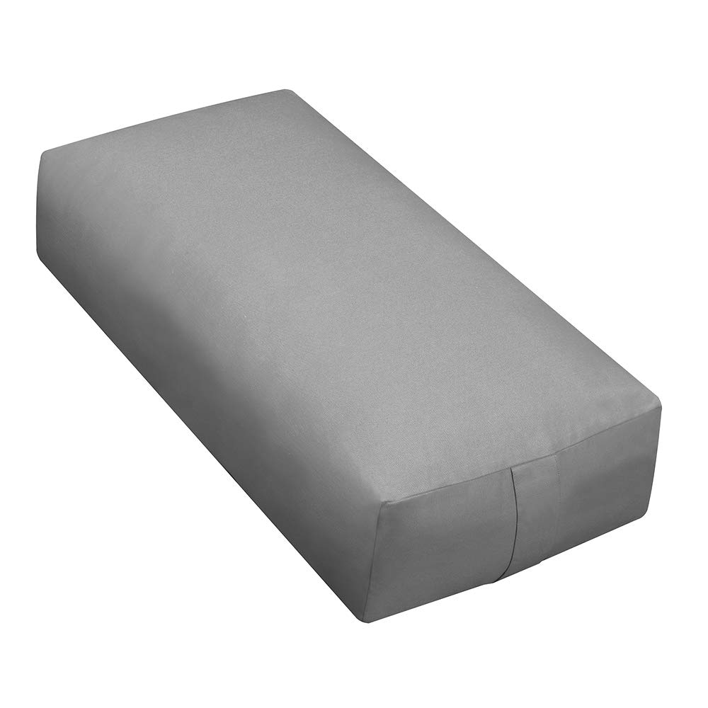 Sunshine Yoga - Deluxe Large Rectangular Yoga Bolster - Wholesale 4-Pack for Schools and Studios - Improve Form, Flexibility and Strength - 100% Cotton - (24 x 6 x 12 Inches) (Cool Gray)