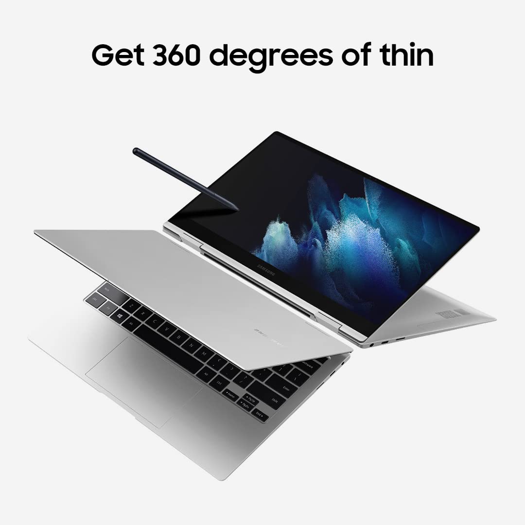 SAMSUNG Galaxy Book Pro 360 5G Intel Laptop Computer 13.3" AMOLED Screen Intel Core i5 Processor 8GB Memory 256GB SSD Long-Lasting Battery, Mystic Silver