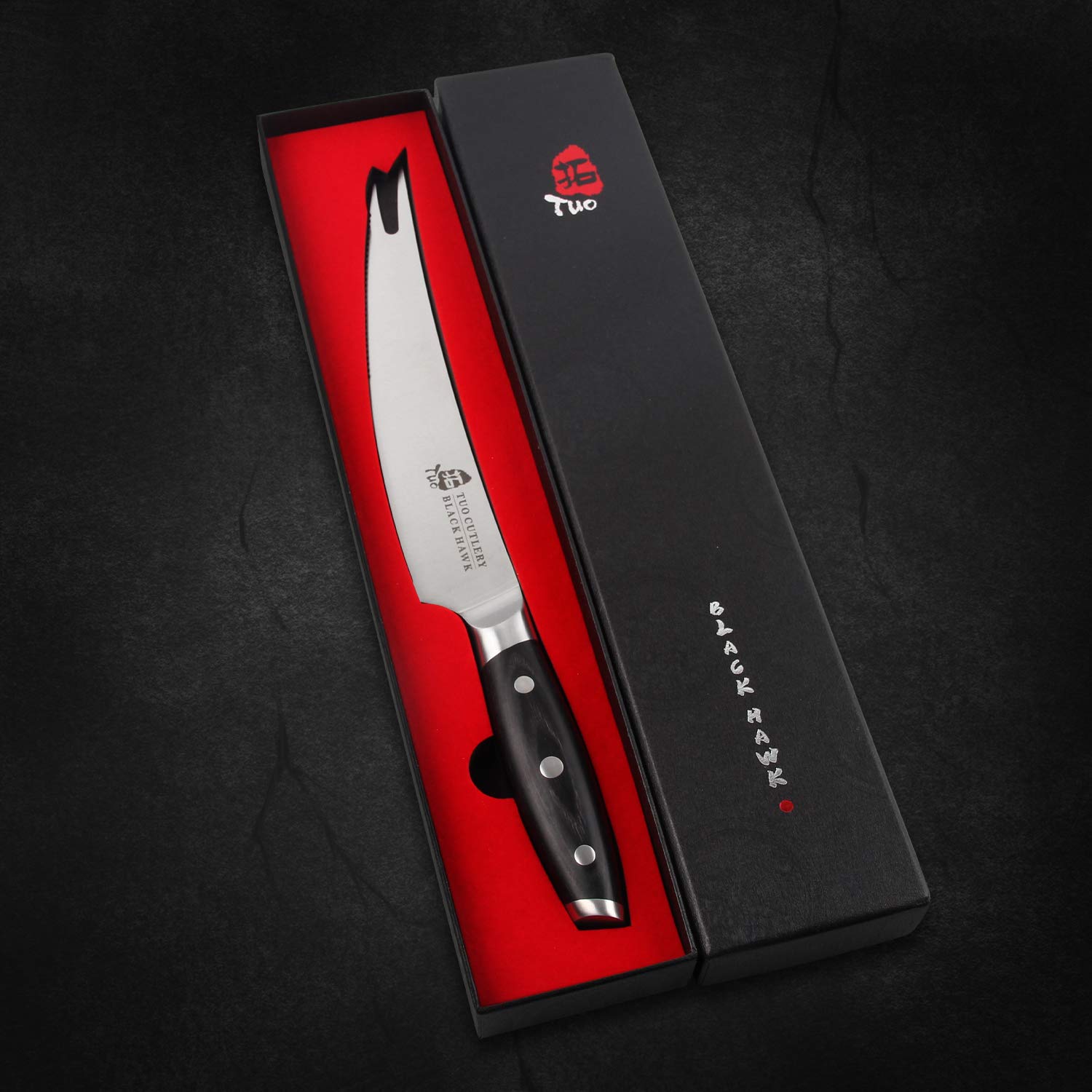 TUO Chef Knife - 6 inch Professional Kitchen Knife - Japanese Gyuto Knife - G10 Full Tang Handle - BLACK HAWK S Series with Gift Box