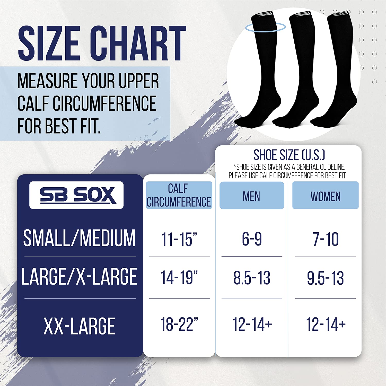 SB SOX 3-Pair Compression Socks (15-20mmHg) for Men & Women β Best Socks for All Day Wear! (L/XL, 03 β Solid Gray)