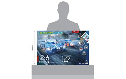 Scalextric ARC Pro App Race Control 24h Le Mans Slot Car Digital 1:32 Slot Car Road Race Track Set C1404T,Blue & Gray