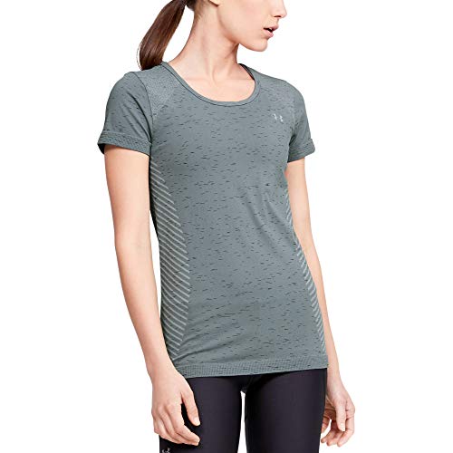 Under Armour Seamless Melange Short Sleeve T-shirt, Hushed Turquoise (396)/Metallic Silver, Large