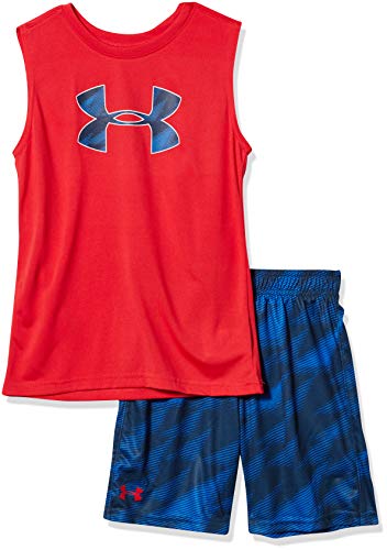 Under Armour Toddler Boy's UA Big Logo Velocity Set Shorts, Versa Red, 2T