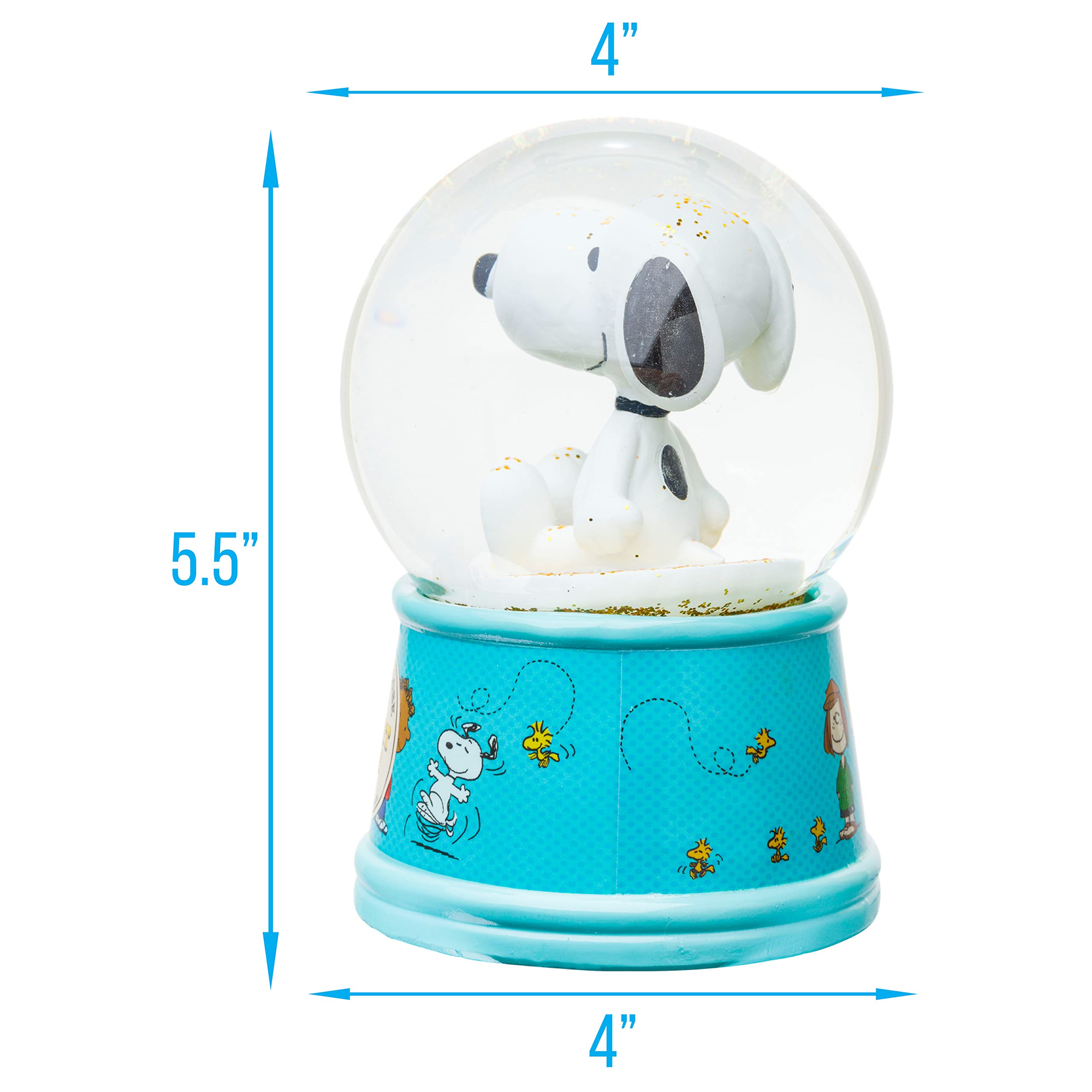 Silver Buffalo Peanuts Snoopy Sitting Light Up Snow Globe, 100mL