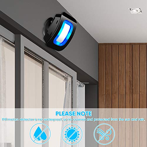 Wireless Motion Sensor Alarm, ELEPOWSTAR Motion Sensor Detect Alert, Motion Detection Doorbell with 58 Chimes/5 Level Volumes/LED Flash (1 Receiver+1 Motion Sensor)