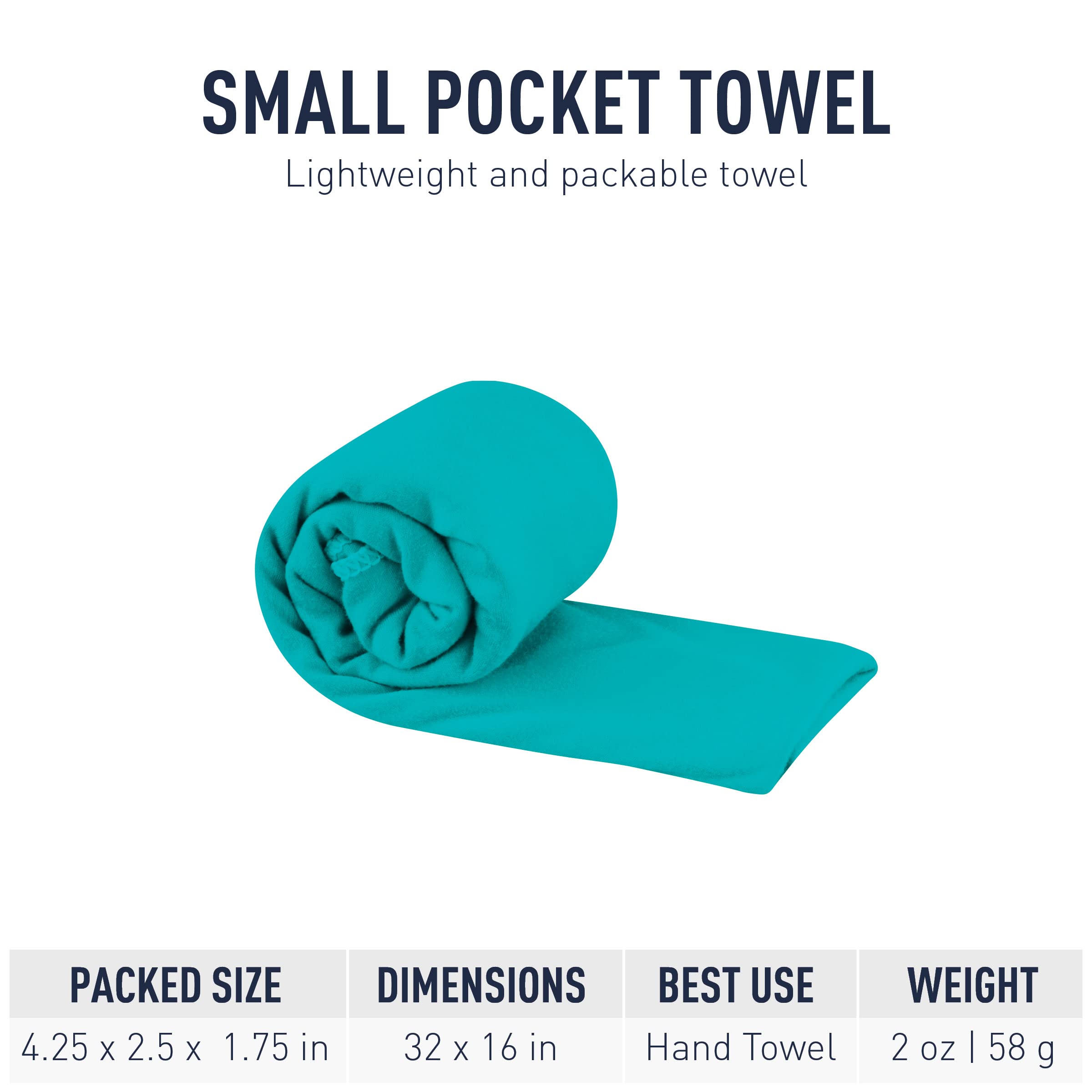 Sea to Summit Portable Pocket Towel for Camping, Gym, and Travel, Medium/Dish Towel, Orange