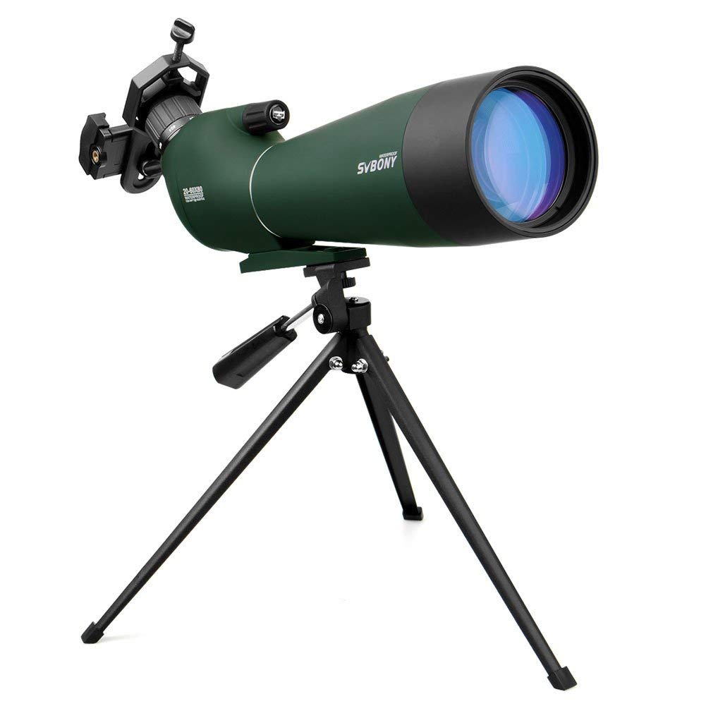 SVBONY SV28 Angled Spotting Scope with Tripod, 20-60x80 Spotter Scope, Long Range Sporting Scope with Phone Adapter, Portable Spotting Scopes for Bird Watching, Target Shooting, Hunting